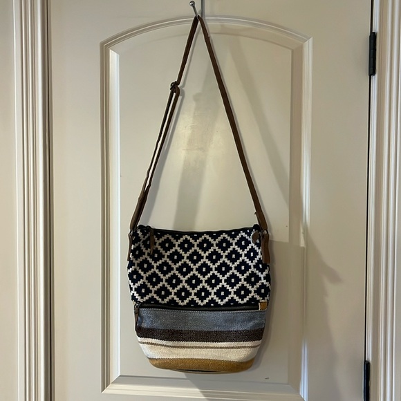 Fat Face | Bags | Fatface Woven Cotton Bag With Leather Straps | Poshmark